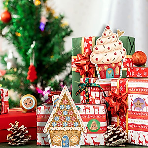 ceiba tree 36Pcs Christmas Gingerbread House Cards Festive Winter Holiday Greeting Cards with Envelopes and Stickers Die Cut