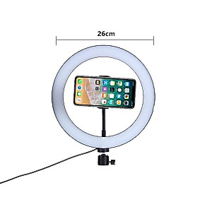 Fealay 26cm Studio Live Led Ring Light With Phone Holder 120cm Ring Light Kit Foldable Tripod Kit Adjustable 360 Rotation for Phone Selfie Light Beauty Photograph