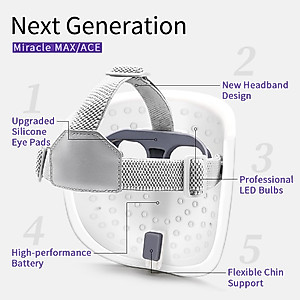 HIME SAMA Led Face Mask, Red Light Mask for Face, FSA/HSA Eligible, Infrared, Red & Blue Light Mask for Skin Care, Wrinkle Reduction, Wireless Face Mask. (Miracle STAR RB-010)