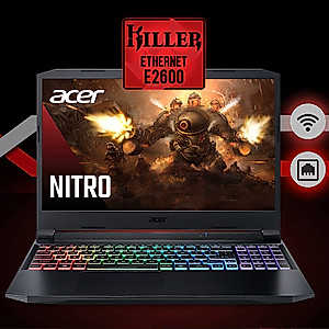Acer Nitro 5 AN515-45-R21A Gaming Laptop, AMD Ryzen 5 5600H Hexa-Core Processor | NVIDIA GeForce RTX 3060 GPU | 15.6" FHD 144Hz IPS Display | 16GB DDR4 | 512GB NVMe SSD | WiFi 6 | RGB Keyboard