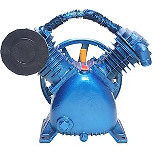 5.5HP Dual Piston V Style Air Compressor Head Pump Motor Cast Iron 2-Stage 2-Cylinder, 21 CFM 175 PSI