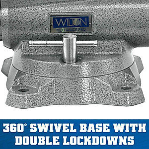 Wilton Mechanics Pro Bench Vise, 10" Jaw Width, 12" Jaw Opening, 5-1/4" Throat (Model 8100M)