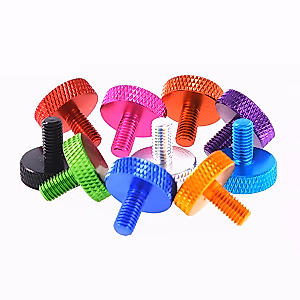 5pcs/lot M3 Knurled Colourful Aluminum Thumb Screws 5 6 8 10 12 16 20mm - 50mm Plain Head Hand Tighten Screws for Computer Case (Color : Silver, Size : 25mm)