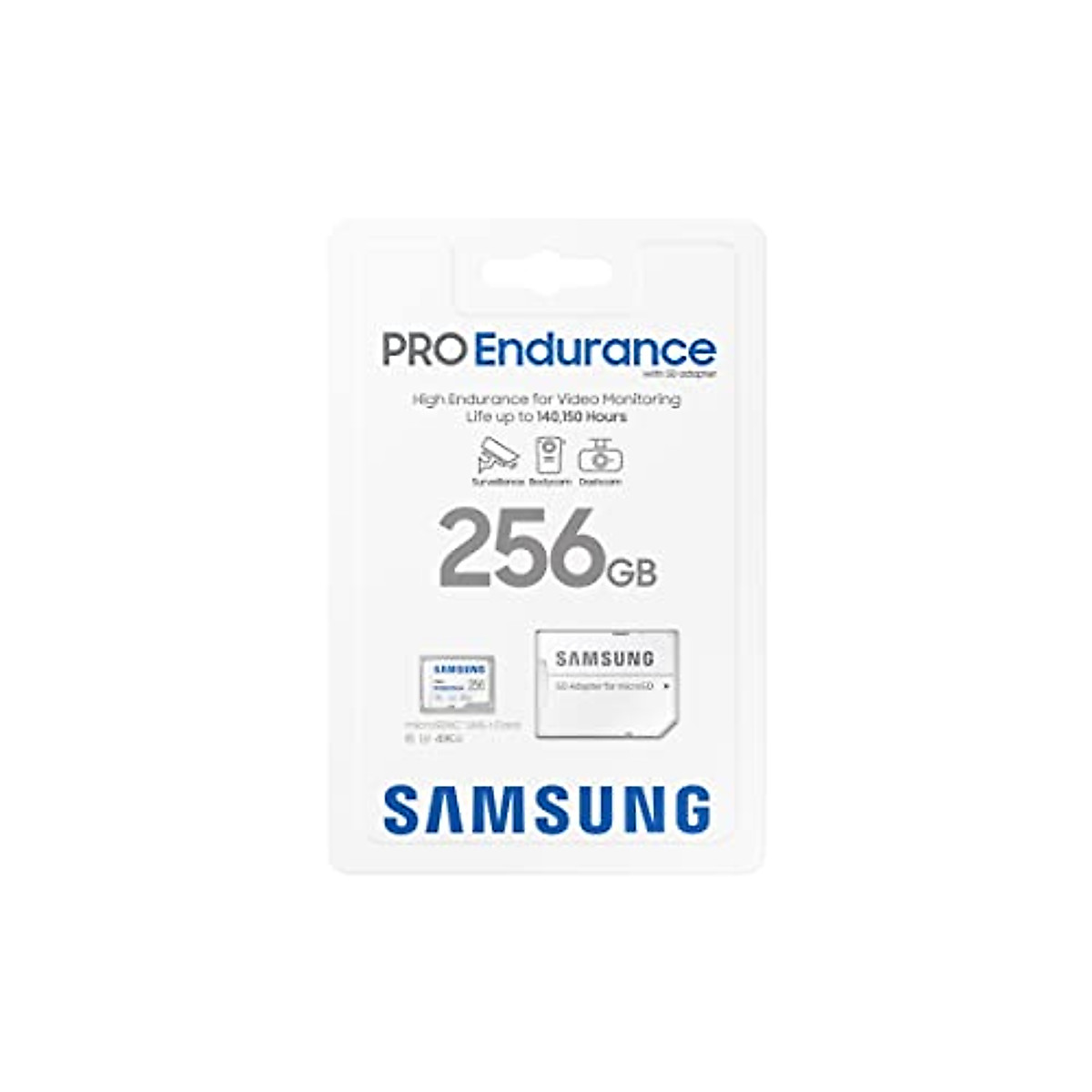 SAMSUNG PRO Endurance 256GB MicroSDXC Memory Card with Adapter for Dash Cam, Body Cam, and security camera – Class 10, U3, V30 (‎MB-MJ256KA/AM)