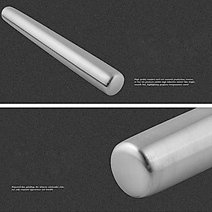 Hvanam Stainless Steel Rolling Pin Professional French Metal Dough Roller 15.75" Kitchen Baking Tools Supplies For Pizza,Pasta,Cake,Pastry,Ravioli,Fondant,Cookies