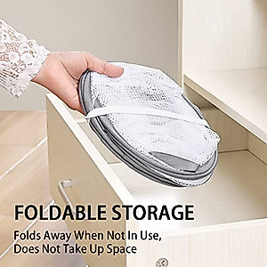 SNOMEL Folding Mesh Clothes Drying Rack, Windproof Sweater Cloth Dryer with Fixing Band, Collapsible Hanging Laundry Rack for Sweater, Outdoor, Indoor, Potable (1Pcs 1-Tier)