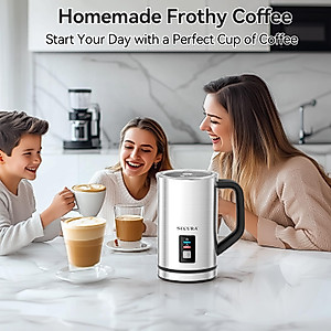 Secura Milk Frother, Electric Milk Steamer Stainless Steel, 8.4oz/250ml Automatic Hot and Cold Foam Maker and Milk Warmer for Latte, Cappuccinos, Macchiato, 120V