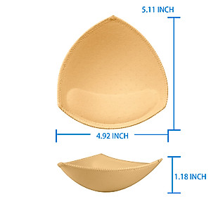 TopBine Removable Bra Pads Inserts Women's Comfy Sports Cups Bra Insert for BIkini Top Swimsuit (4 Beige, B/C)