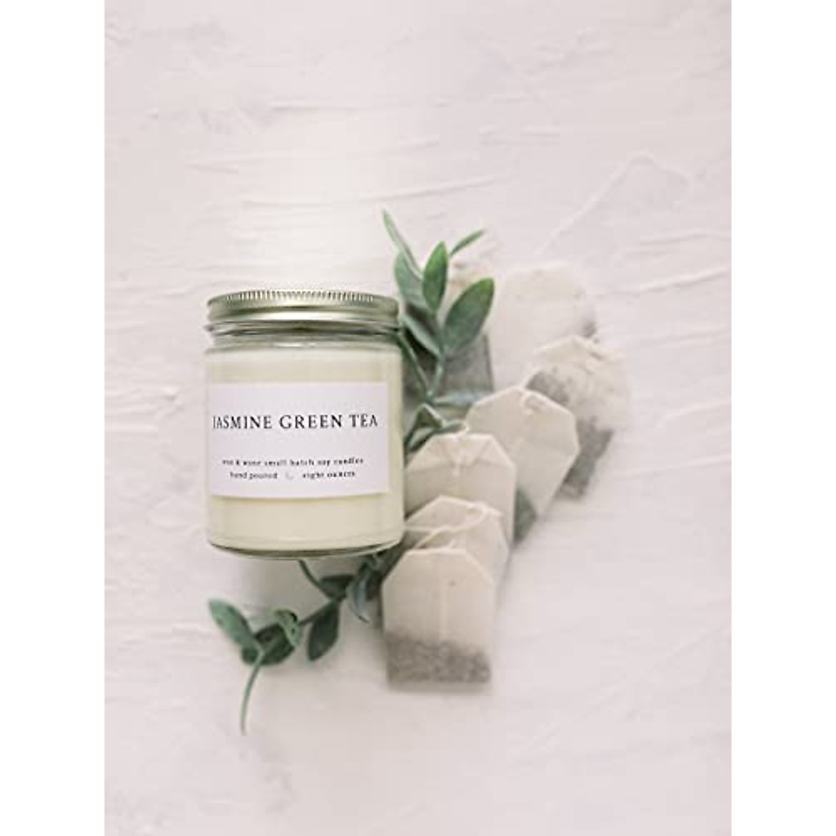 Wax & Wane Jasmine Green Tea Modern Scented Candle - 8 Oz Soy Candles Gifts For Women For Home Décor, 40+ Hours Long Lasting Scented Candles Handmade In The USA From 100% Natural Soy Wax
