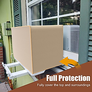 BJADE'S Window AC Cover Compatible with Midea U-Shaped Window Air Conditioner Unit,Heavy-Duty,Waterproof 600D Polyester Outdoor AC Covers,Dustproof & Windproof Outside Window AC Protection Cover