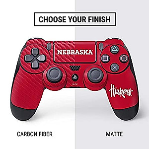 Skinit Decal Gaming Skin Compatible with PS4 Controller - Officially Licensed University of Nebraska Red Design