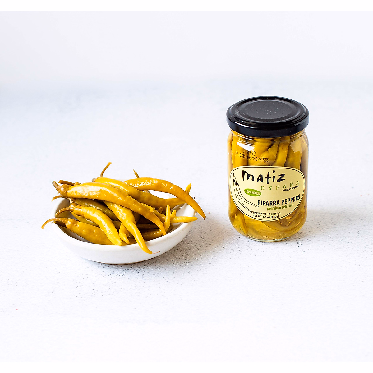 Matiz Piparras, Basque Guindilla Peppers (6.4 oz.) Spanish Green Pickled Peppers from Spain