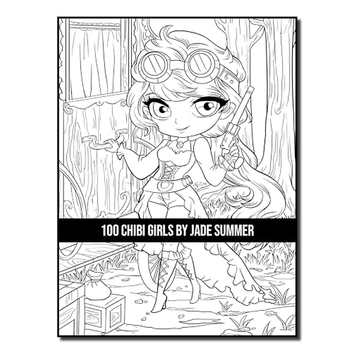 100 Chibi Girls: An Adult Coloring Book Collection with Cute Girls, Fantasy, Horror, Christmas, and More!