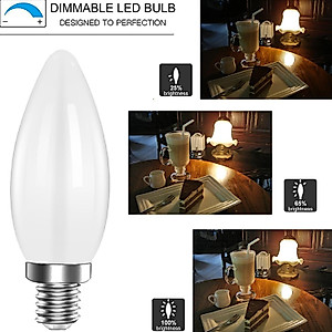 Wuluretoos 8 Pack 4W 120V LED Candelabra Base B10 CTC Clear Decorative Light Bulbs,Transparent Candle Light Bulbs for Chandeliers, Ceiling Fan Lights, Pendants, Fireplace