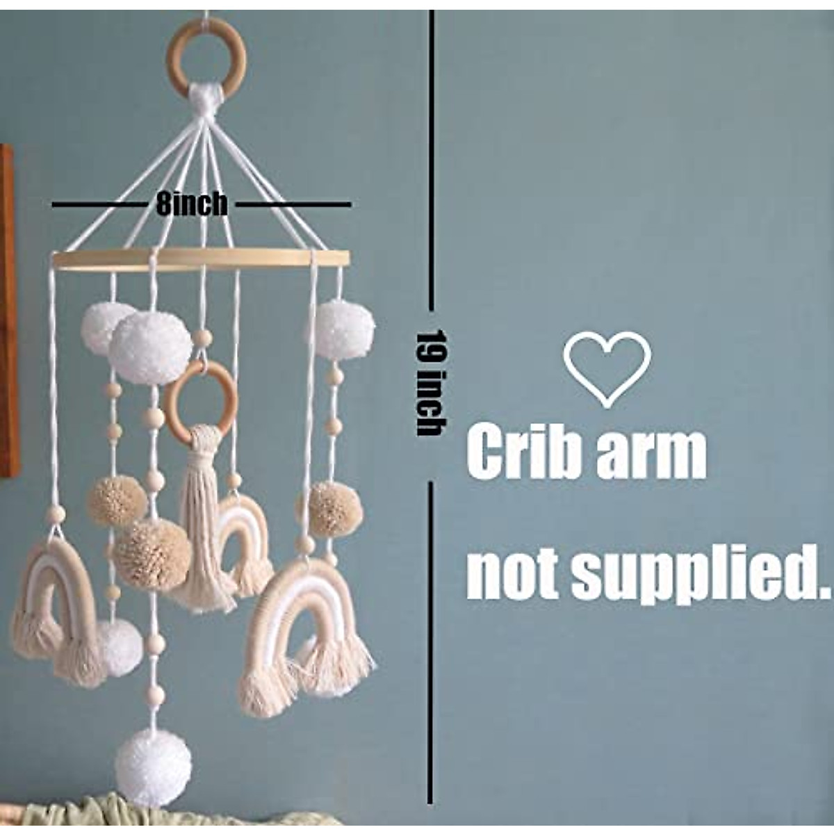 Neutral Boho Rainbow Baby Mobile for Crib Mobile Nursery DéCor
