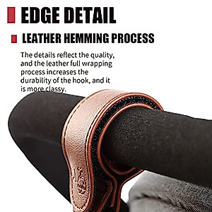 Funbliss Stroller Hooks for Hanging Bags and Shopping,Baby Stroller Hooks Clips,Plus Size, Newest Gen 3 Baby Grade Velcro, Black 2 Pack