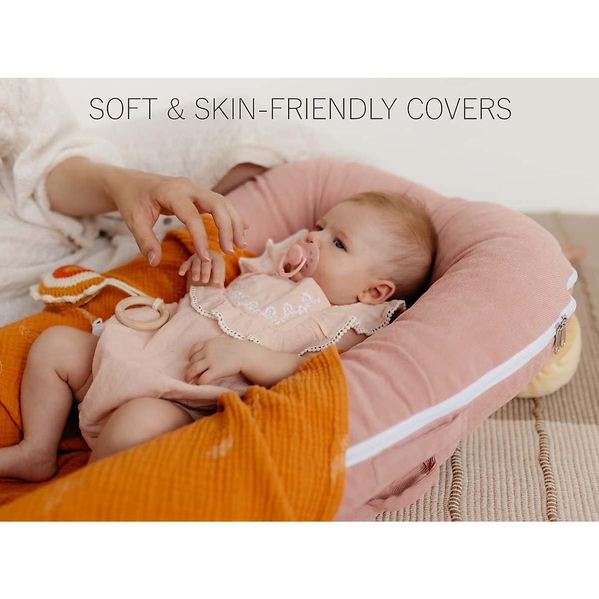 Lounger Cover by Sofia Amber – Cover ONLY for DockAToT and Sleepyhead Deluxe + Docks - Baby nest Sleep Pod Replacement Extra Cover - Pink