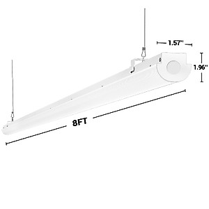 ANTLUX 8FT LED Shop Lights 110W Strip Lights [6-lamp T8 Fluorescent Equiv.], 12000LM, 5000K, Compact Commercial 8 Foot Light Fixtures for Warehouse, Garage, Energy Saving up to 4000W/5 Years, 6 Pack