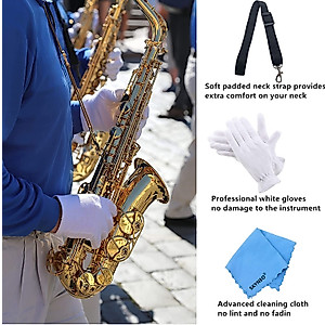 SKYNEO Saxophone Cleaning kit, Clarinet Cleaning Kit with Maintenance Kit,Cork Grease,Swab,Strap,Cleaning Cloth,Thumb Rest,Reed Case,Mouthpiece Brush and More