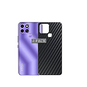 Vaxson 2-Pack Back Protector Film, Compatible with Infinix Smart 6 Black Sticker Skin [ Not Tempered Glass Screen Protectors ]