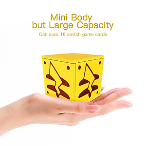 UFOPETIE 16 in 1 Game Case for Nintendo Switch Game Storage,Compatible with Nintendo Switch Case Pokemon Theme,Nintendo Switch Game Card Holder,for Switch Accessories-Tail-Thumb Grip 2PCS