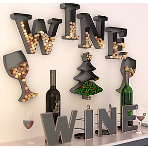 Wine Glass Cork Holder Art Wall Décor ~ Metal ~ Set of 2 ~ Gifts for Wine Lovers ~ by HouseVines