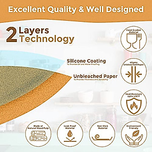 AEROSS Square Air Fryer Paper Liners Disposable, 120Pcs, 7.9Inch - Parchment Paper for Air Fryer– Unbleached, Oil-Resistant, Leak-Proof Liners– Perfect Liners for Microwave & Oven– BONUS Silicon Brush