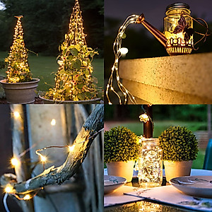 TW SHINE Warm White Solar String Lights Outdoor, Total 80 FT 240 LED Solar Powered Waterproof Fairy Lights 8 Modes Copper Wire Lights for Christmas Party Tree Wedding Yard Decorations, 2 Pack