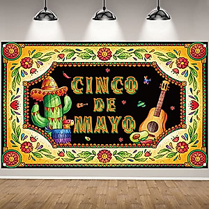 Cinco De Mayo Backdrop for Photography Mexican Banner Fiesta Party Favors Cinco De Mayo Decorations and Supplies for Home Party