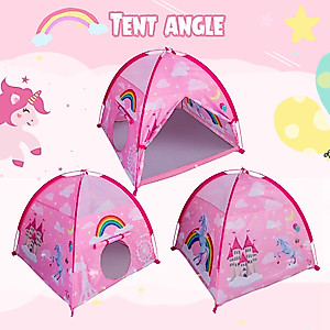 MountRhino Kids Play Tent 48”x48”x42” Pink Unicorn Princess Playhouse Tent for Kids Indoor Outdoor Children Dome Tent for Girls Boys Camping Playground Perfect Kid’s Gift