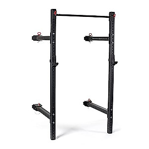 Titan Fitness X-3 Series 82-inch Wall Mounted Folding Power Rack, Space Savings Rack, Folds up to 8â€ from the Wall