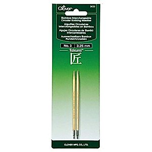 Clover Needlecraft "Takumi No.3 Bamboo Interchangeable Circular Knitting Needles