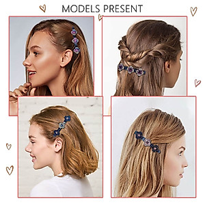 Hair Clips Accessories for Women Girls - 8-Pack Sparkling Crystal Stone Braided Hair Clips, Four-Leaf Clover Chopped Hairpin Duckbill Clip with 3 Small Clips for Styling Sectioning