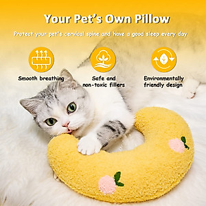 Muwago Dog Calming Pillow for Small Dogs, Pet Pillow for Little Dog and Indoor Cats, Half Donut Neck Pillow for My Little Dog/Cat to Sleep On, Animal Puppy Kitten Comfort Blanket Cuddle Buddy Product