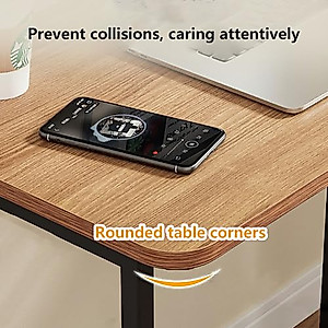 Multifunctional Foldable Desk, 80×59×79, Computer Desk Suitable for Small Spaces, Computer Desk with Adjustable Desktop Size and Foot Pads, Oak Color