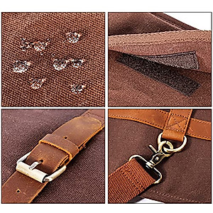 Beemojo Bartender Tool Bag Waxed Canvas Water Resistant Adjustable Shoulder Straps Genuine Leather Handles 16 Pockets Holds 33oz Bottle Mobile Travel Design - Bag ONLY