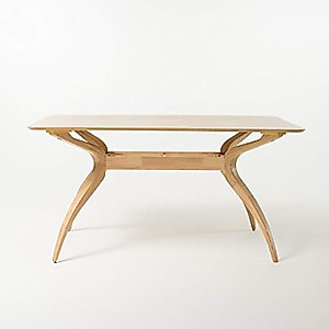 Christopher Knight Home Idalia Curved Leg Rectangular Dining Set, 5-Pcs Set, Natural Oak / Green Tea