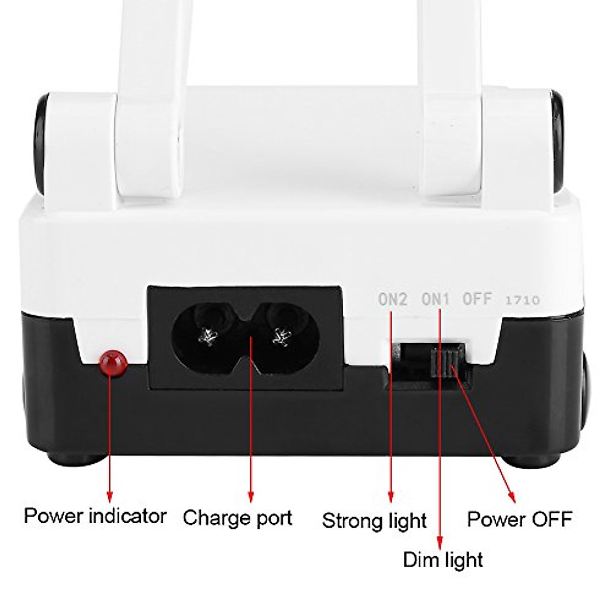 Yosoo Rechargeable Desk Lamp with USB Charger Portable Dimmable LED Table Lamp 16 LEDs Folding Light for Travel Reading Studing Home Office School
