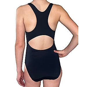 Looking Glass Clothing Company Leakproof One Piece Swimsuit for Girls/Tweens/Teens, Black, Large