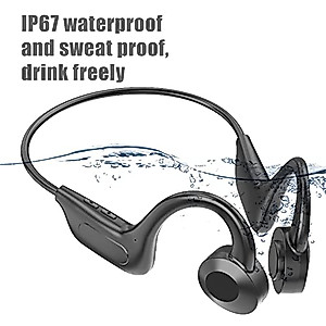 LADIGASU Wireless Bluetooth Headset Osteoconductive Headset Ear Hook Sports Headset Business Headset Lightweight Noise Reduction Bluetooth 5.2 Earphone