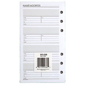 AT-A-GLANCE Day Runner Telephone and Address Pages, Refill, Loose-Leaf, Undated, for Planner, 3-3/4" x 6-3/4", Size 3, 30 Sheets/Pack (013-230)