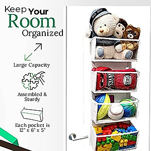Homey Product Big Pocket Over The Door Organizer Storage Rack - Transparent Large Capacity - for Your Kitchen, Bathroom, Toy Room, Closet