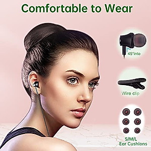 XINLIANG Wired Earbuds with Microphone & Volume Control, in-Ear Headphones with Magnetic, Bass Driven 3.5 mm Ear Buds Phones for iOS and Android Smartphones, Laptops, MP3