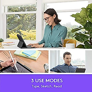 Logitech iPad (7th, 8th and 9th generation) Keyboard Case | Slim Folio with integrated wireless keyboard (Graphite), 7.3" x 10.1" x 0.9"