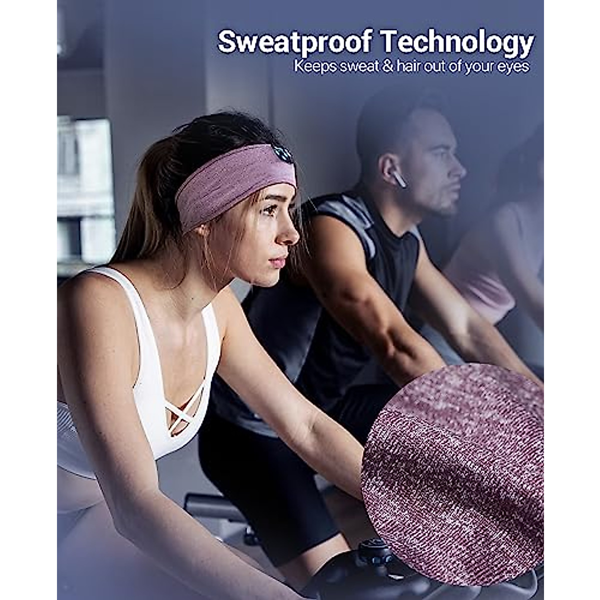 Navly Sleep Headphones Bluetooth Headband Headphones, Ultra-Long Play Time Sleeping Headphones with Built in HD Hi Fi Speakers, Perfect for Workout, Yoga, Travel, Meditation