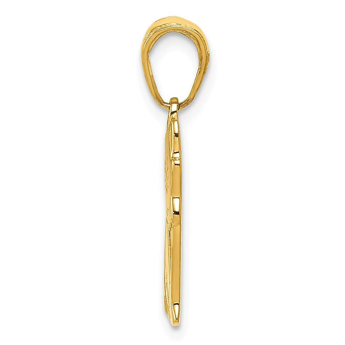 Solid 14k Yellow Gold Sitting Cat Pendant Charm - 21mm x 10mm