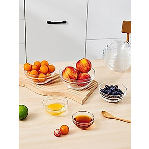 Sweejar 4.5 inch Small Glass Bowls Set, 12 oz Prep Bowls for Cooking, Small Bowls for Kitchen, Dessert Bowls for Ice Cream, 9 pack