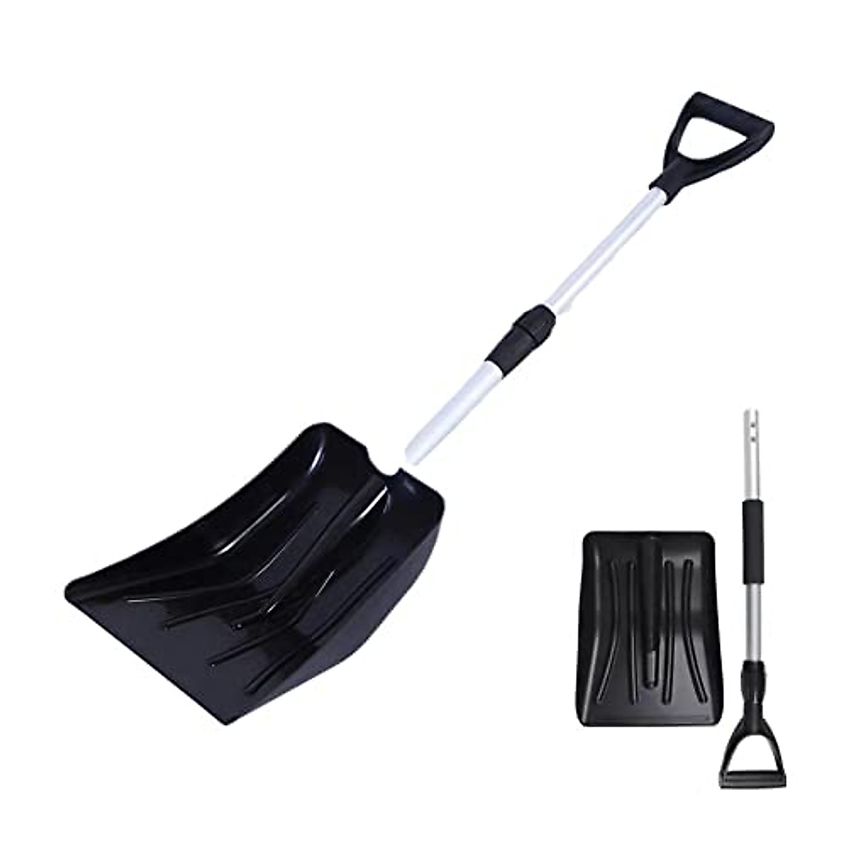DHliIQQ Snow Shovel for Winter, Emergency Snow Shovel Portable Lightweight Sport Utility Detachable Shovel for Driveway Car Emergency Home Garden Camping Beach