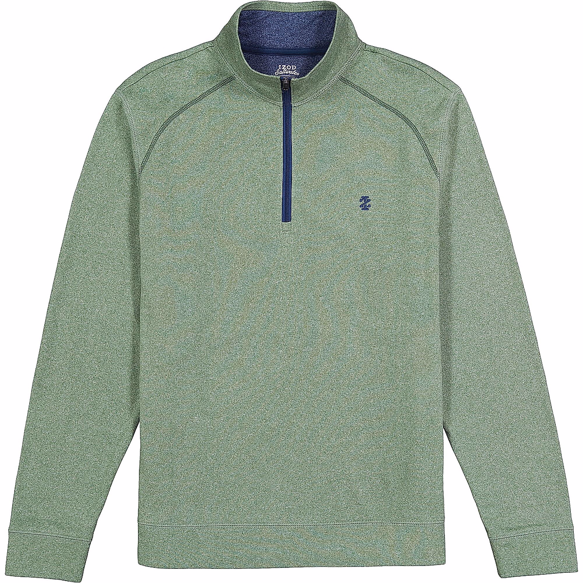 IZOD Mens Heathered Long Sleeve Jersey Face 1/4 Zip Top X-Large Sage Green