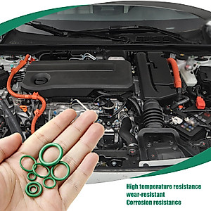 gunhunt 270 PCS Car Seal Ring Classification Kit, 18 Sizes of High Pressure and High Temperature Resistant Rubber O-Rings, Car Air Conditioner A/C Repair Gasket Seal Ring, Universal for Cars (Green)